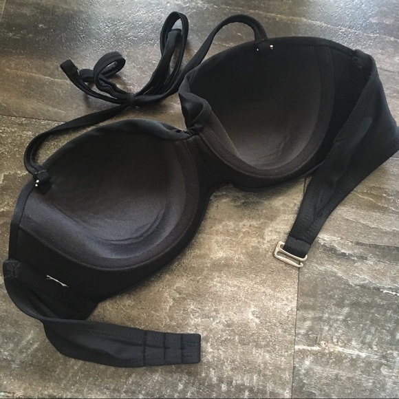 Swim | Black Twist Bandeau Halter Convertible Bikini Top | Poshmark